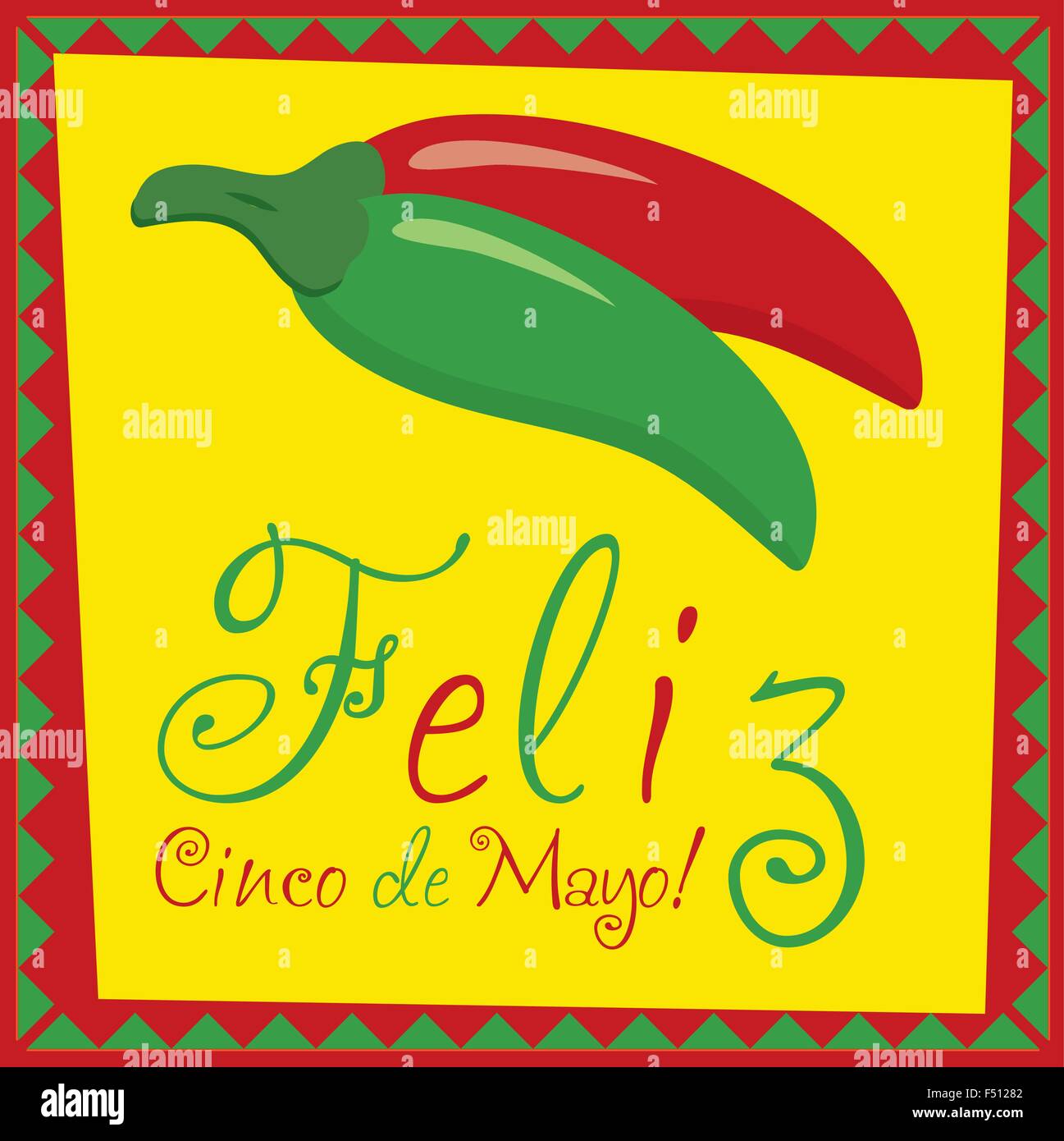 "Feliz Cinco de Mayo" (Happy 5th of May) chilli card in vector format ...