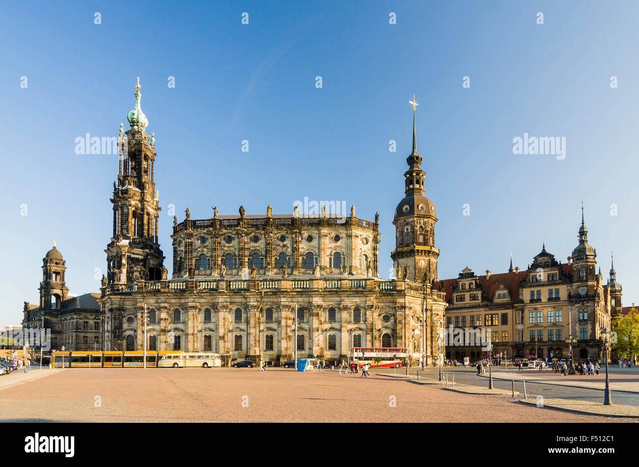 The Church Catholic Court Chapel with the Dresden Castle beside Stock ...