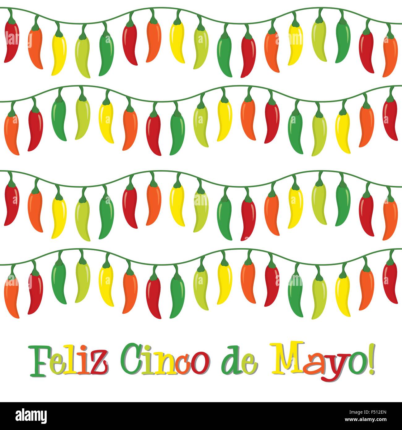 "Feliz Cinco de Mayo" (Happy 5th of May) chilli card in vector format ...