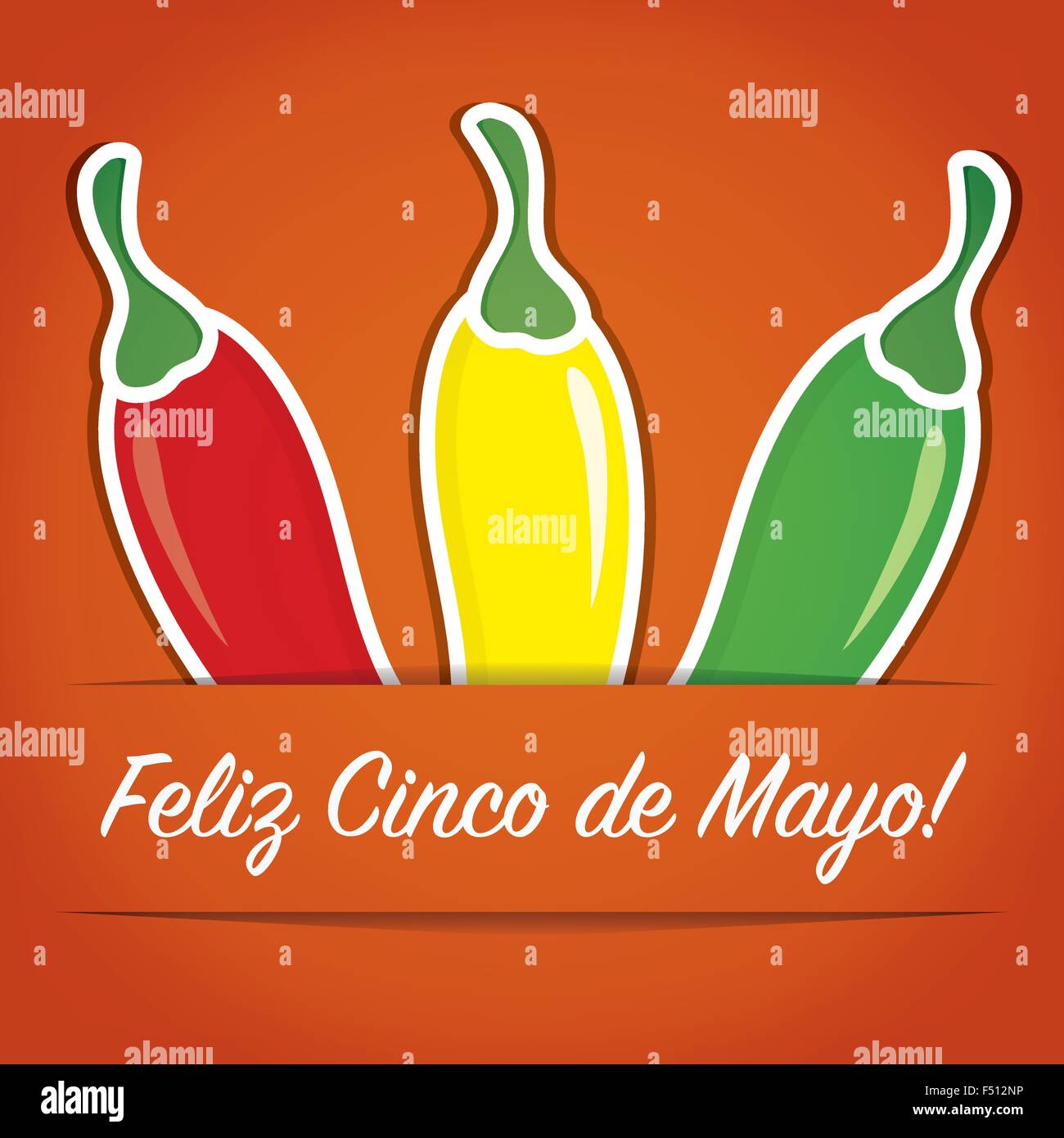 "Feliz Cinco de Mayo" (Happy 5th of May) paper cut out card in vector ...