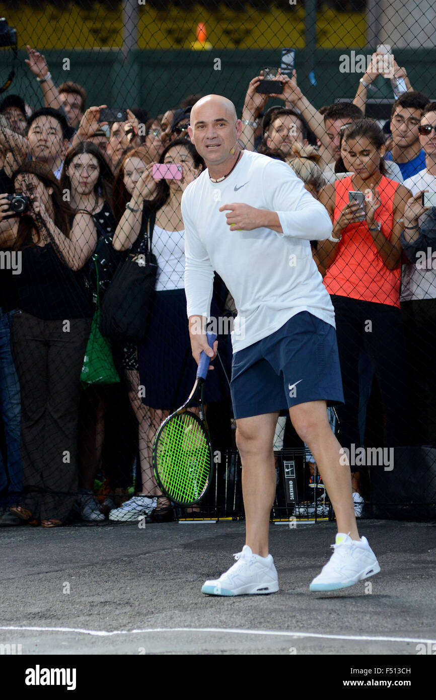 Nike's "NYC Street Tennis" Event Featuring: Andre Agassi Where: New ...