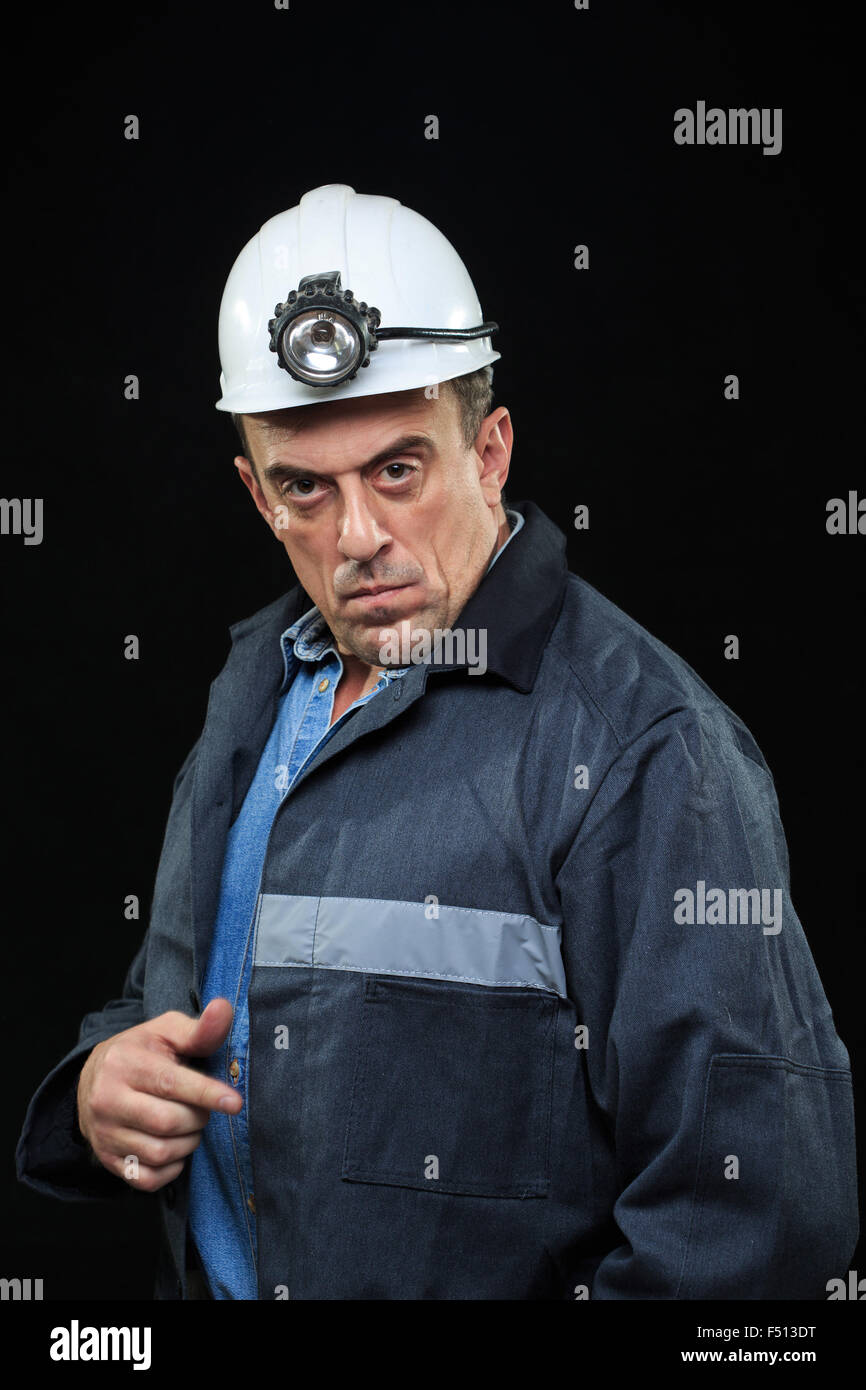 Mining people with safety hat hi-res stock photography and images - Alamy