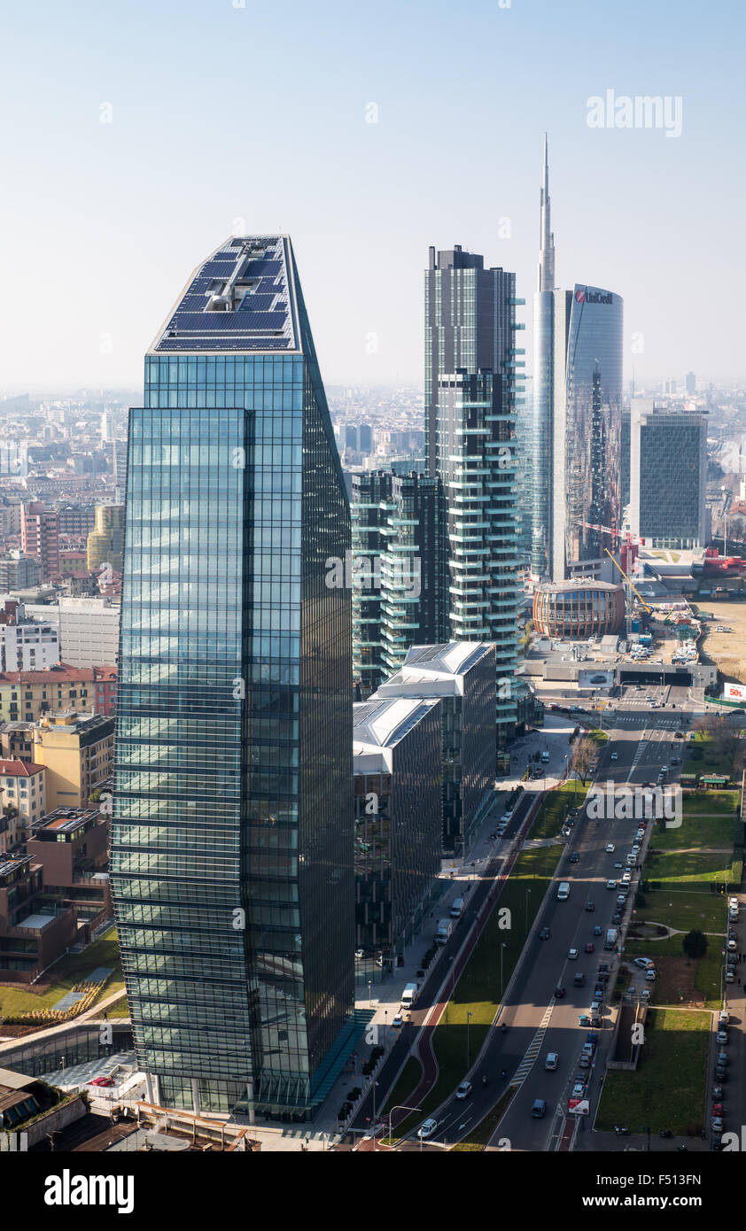 Italy, Milan, city scape from the Grattacielo of Della Repubblica ...