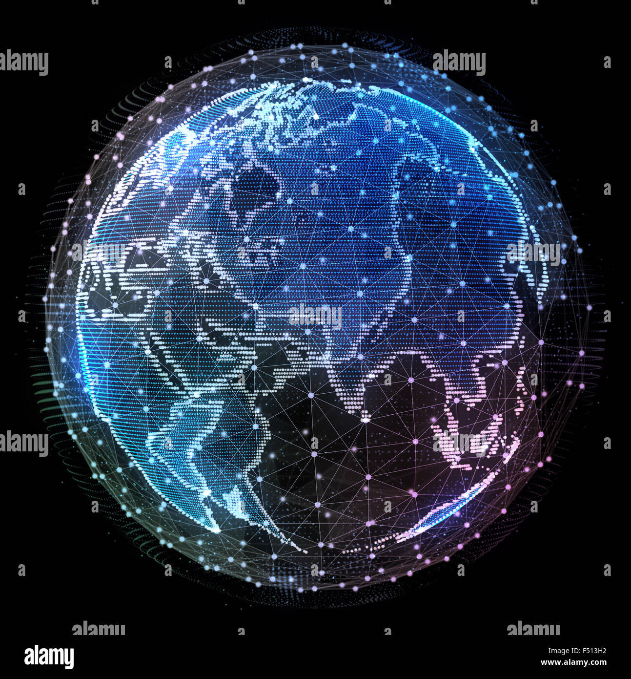 Abstract map of the global telecommunications network Stock Photo - Alamy