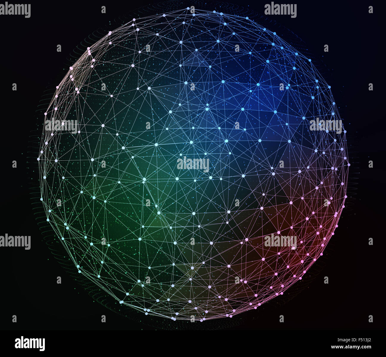 Abstract digital global network. Wire-frame illustration Stock Photo ...