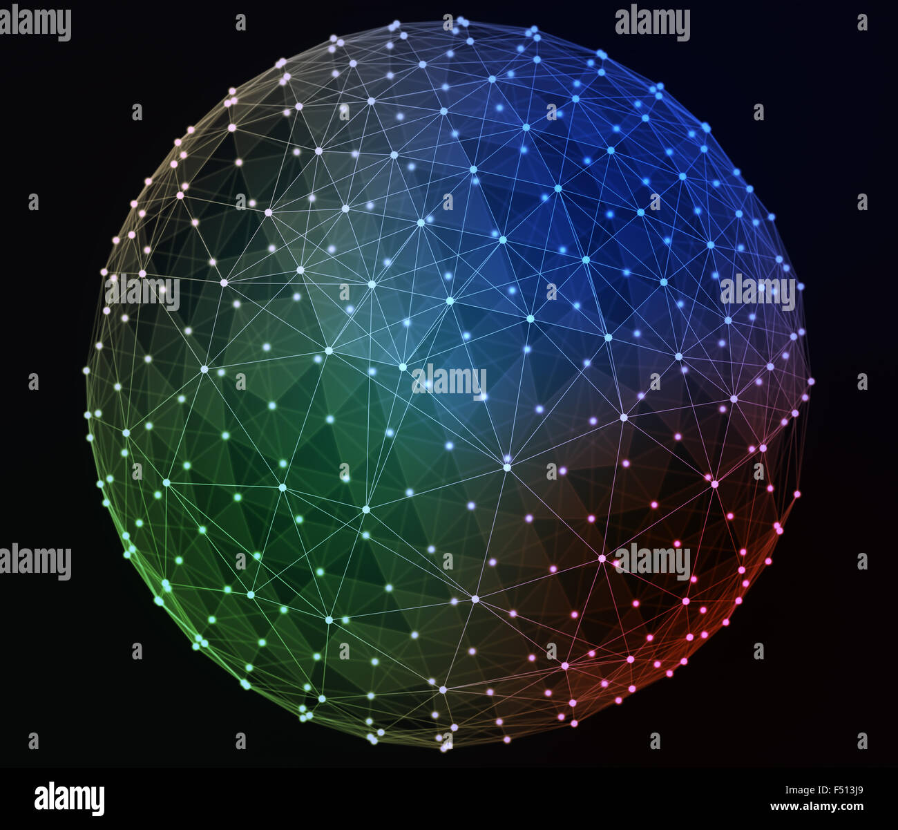 Abstract digital global network. Wire-frame illustration Stock Photo ...