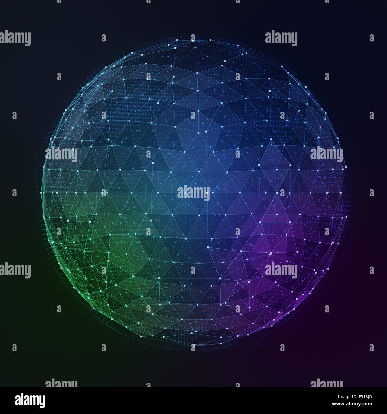 Abstract digital global network. Wire-frame illustration Stock Photo ...