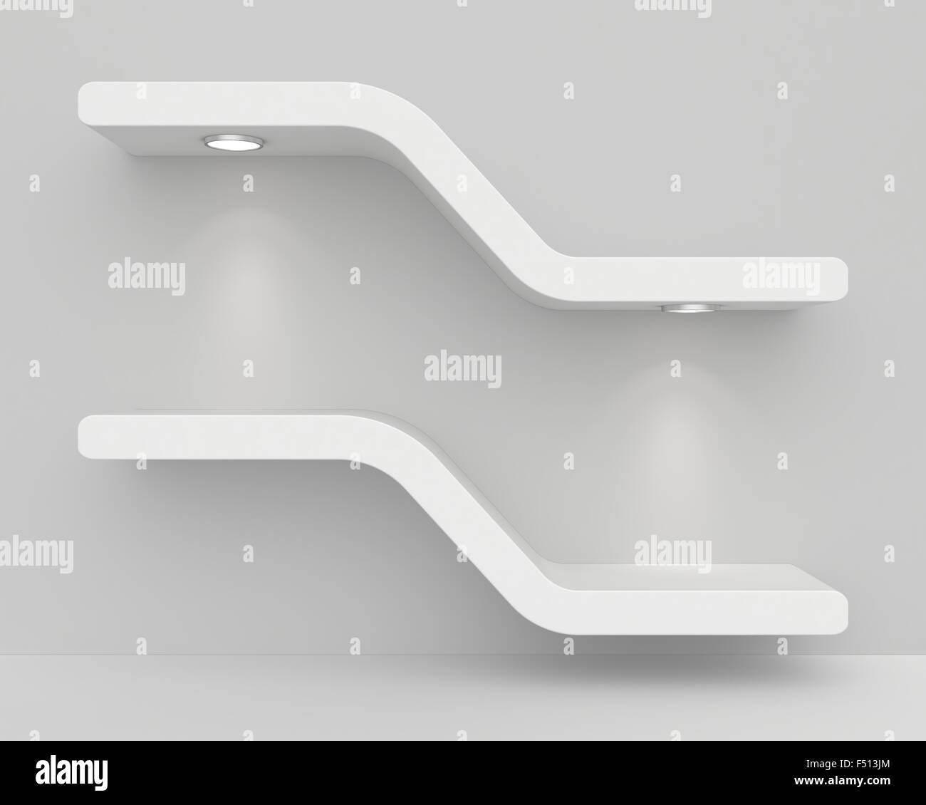 Exhibition shelves with light sources Stock Photo - Alamy