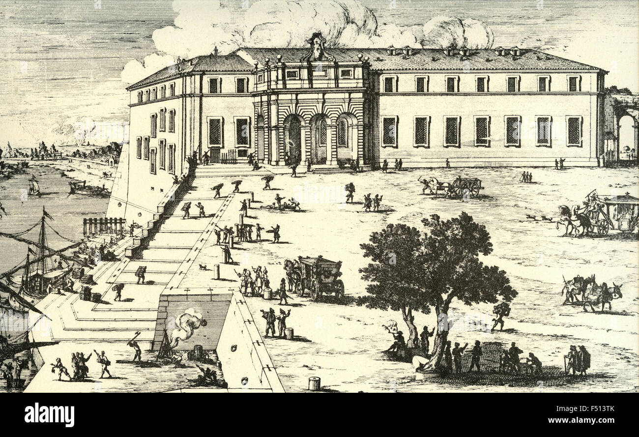 Illustration of the New Customs over the Tiber to the Ripa Grande, Rome ...