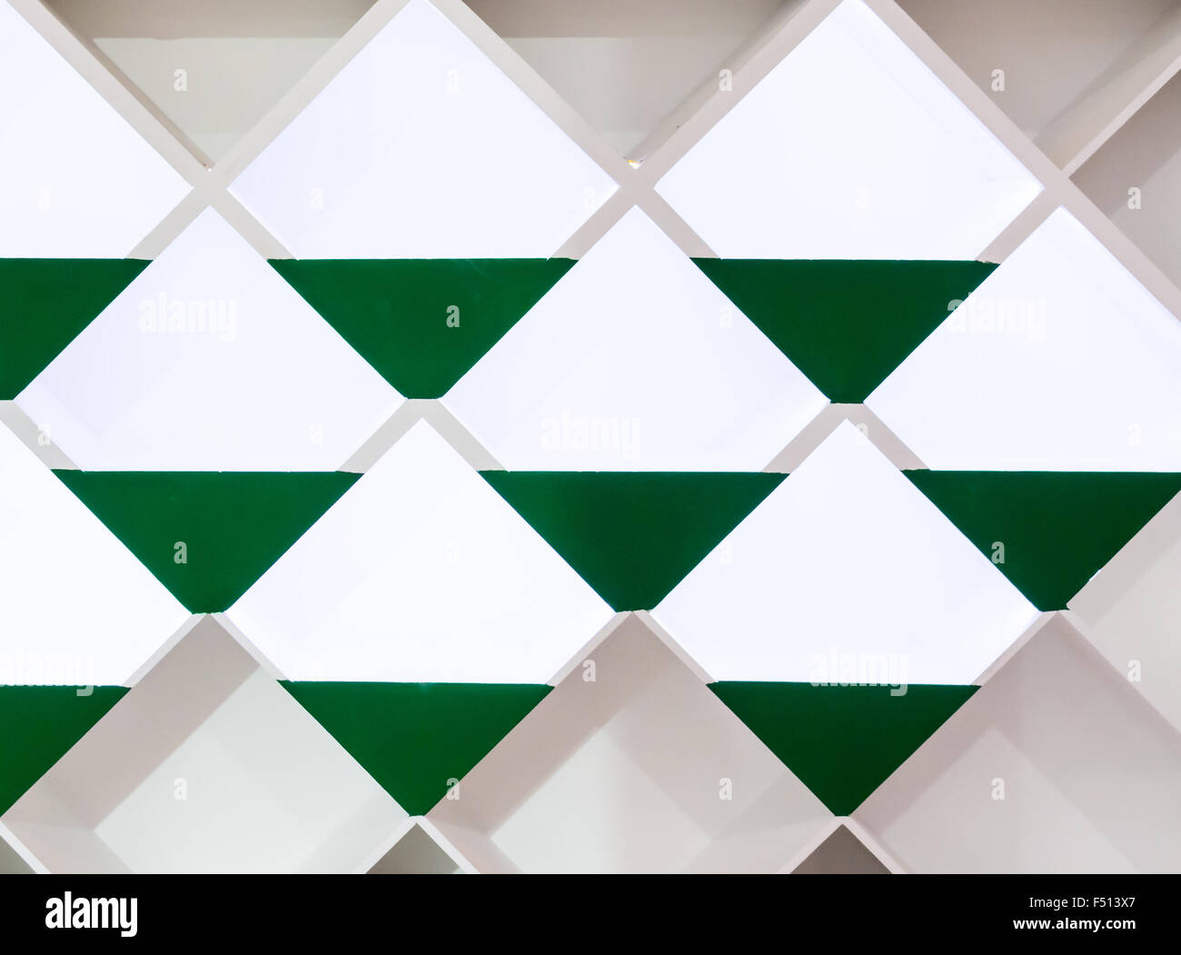 Triangle showcase in the exhibition hall Stock Photo - Alamy