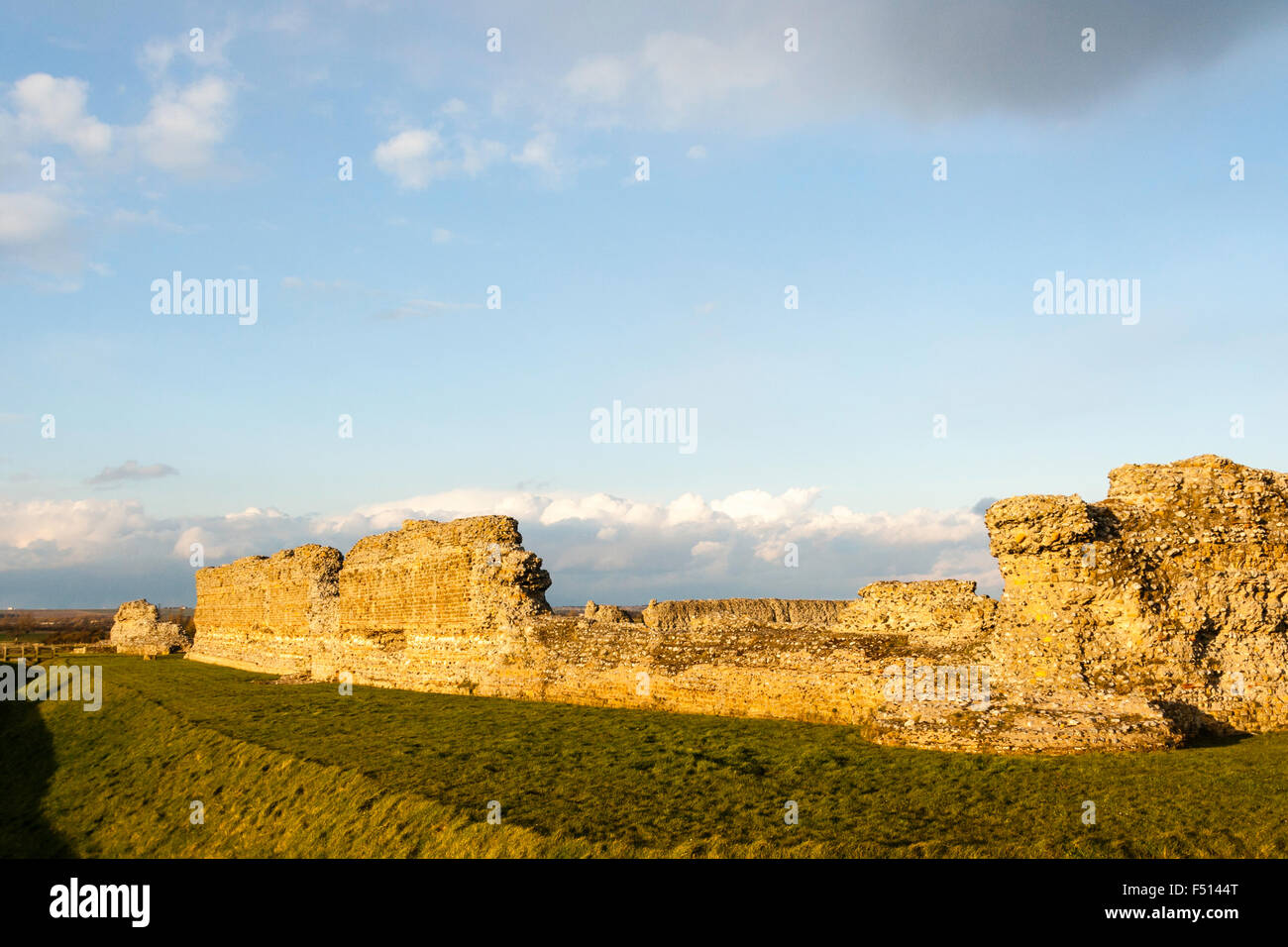 Richborough Roman castle in Kent, England. Saxon Shore Fort. 3rd ...