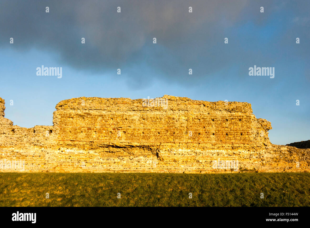 Richborough Roman castle in Kent, England. Saxon Shore Fort. 3rd ...
