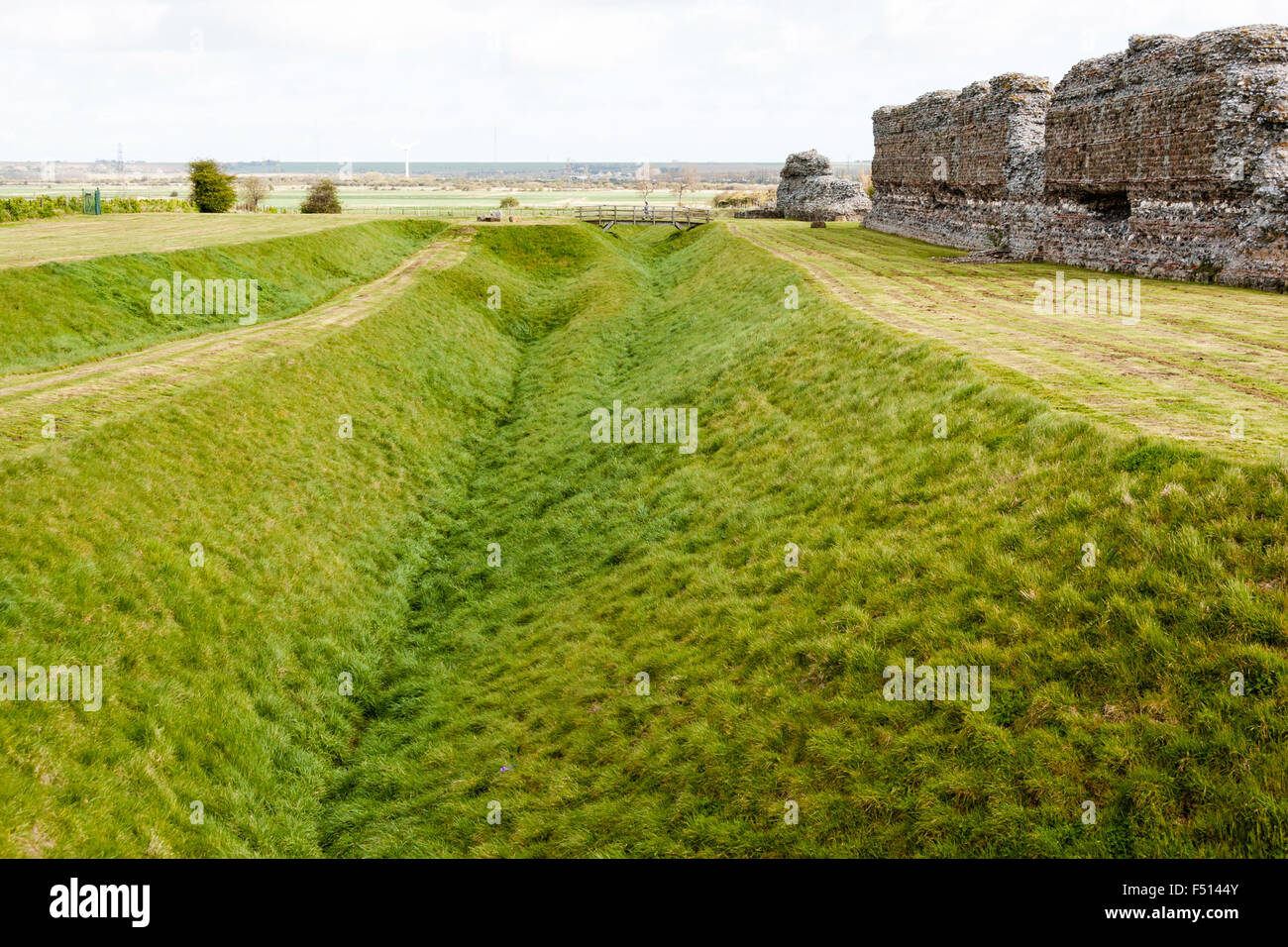 Richborough Roman castle in Kent, England. Saxon Shore Fort. 3rd ...