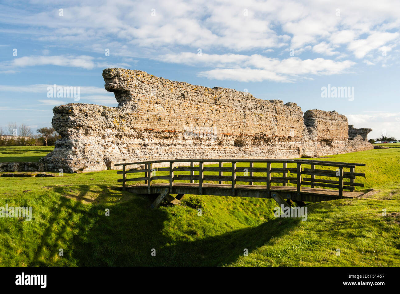England, Richborough Roman Saxon Shore castle, fort. Ruins of 4th ...