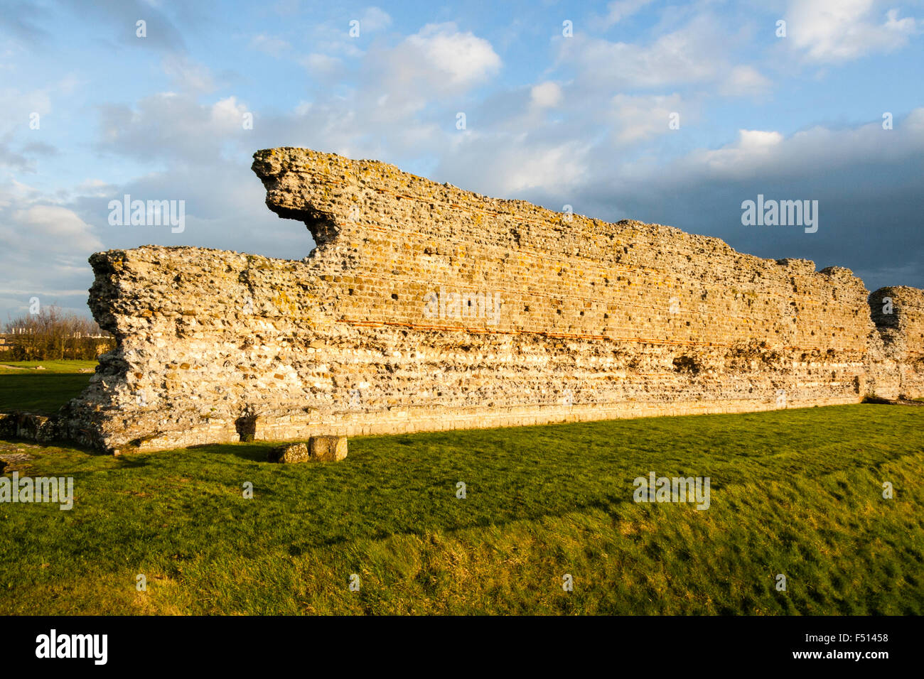 England, Richborough Roman Saxon Shore castle, fort. Ruins of 4th ...
