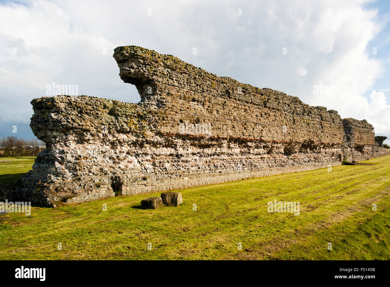 England, Richborough Roman Saxon Shore castle, fort. Ruins of 4th ...