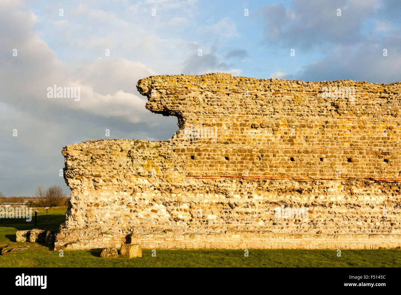 England, Richborough Roman Saxon Shore castle, fort. Ruins of 4th ...