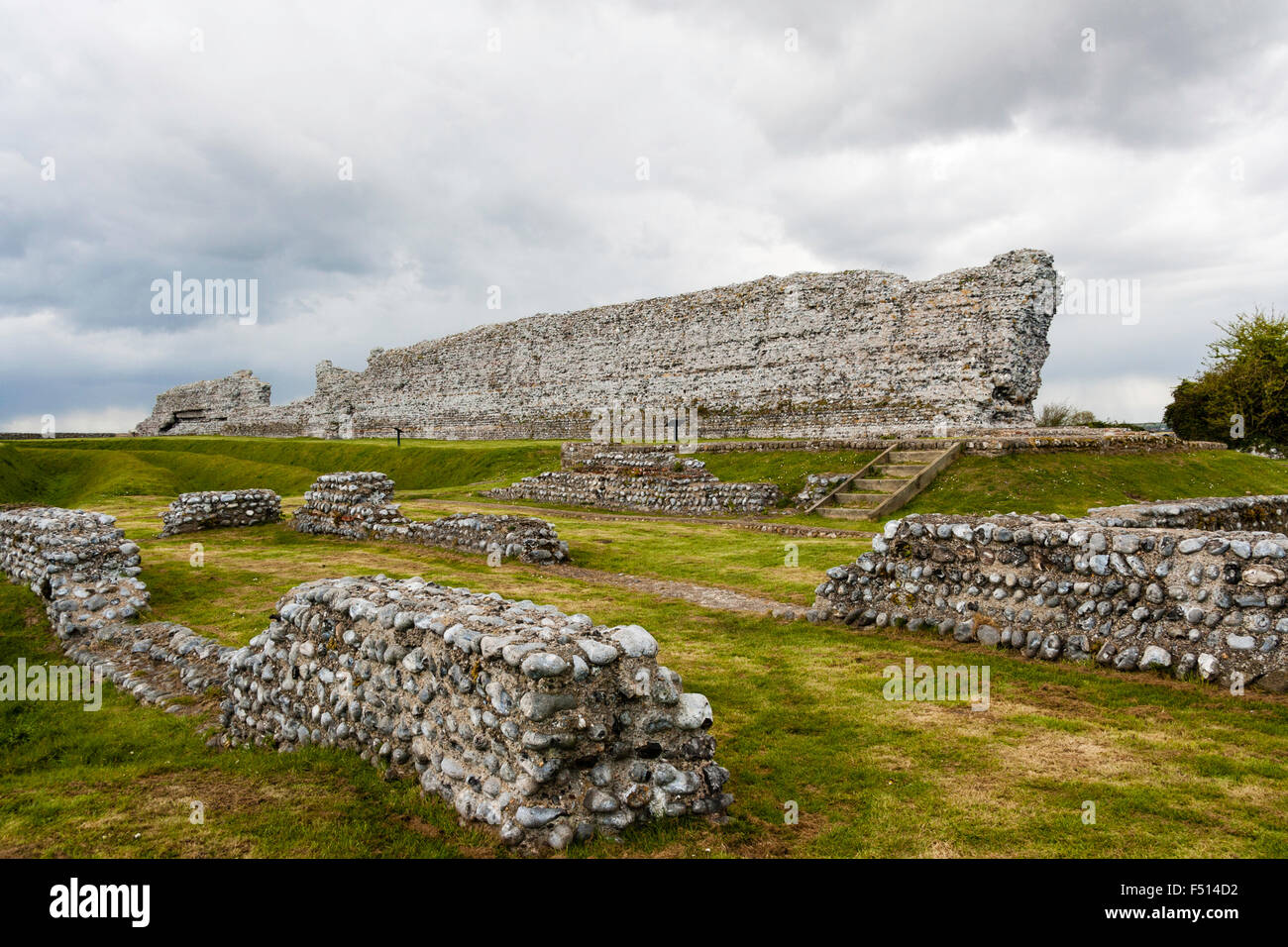England, Richborough. Rutupiae. Roman Saxon shore fort. 3rd century ...