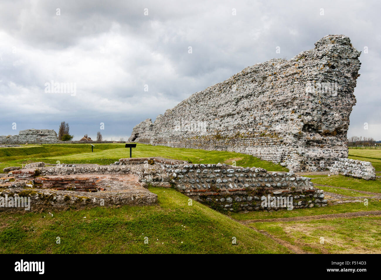 England, Richborough. Rutupiae. Roman Saxon shore fort. 3rd century ...