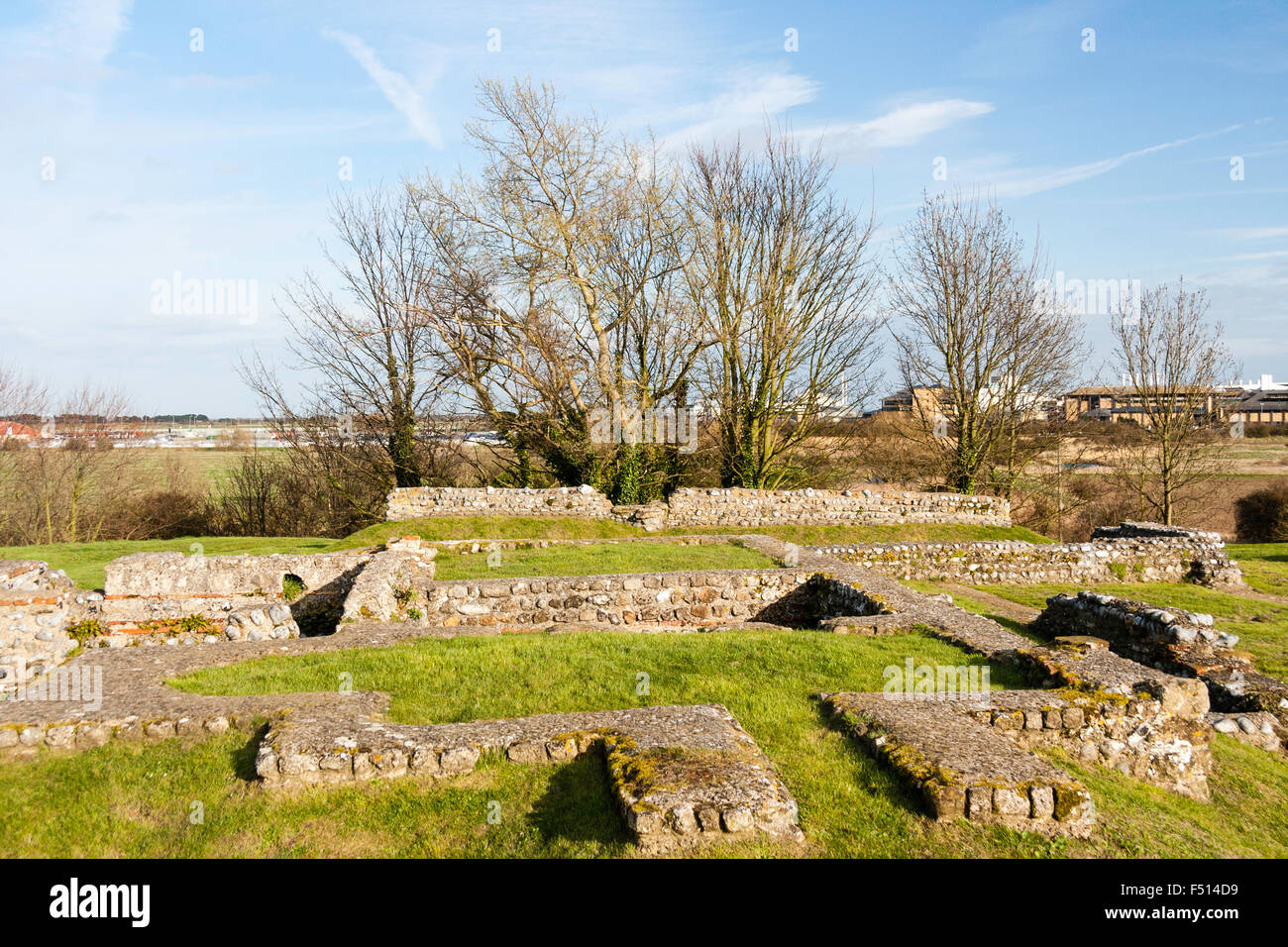 England, Richborough. Rutupiae, Roman Saxon Shore fort. The ruins of ...