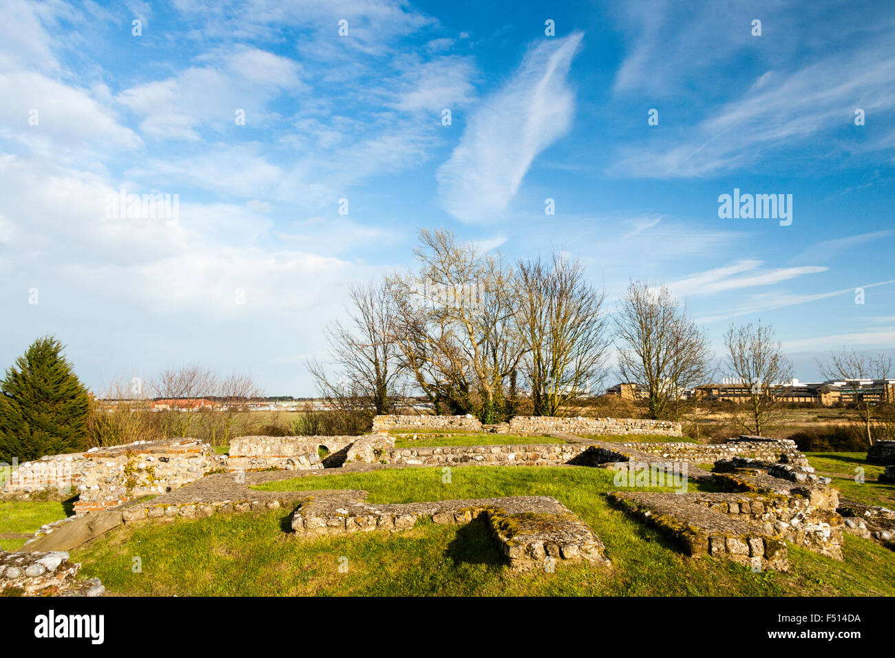 England, Richborough. Rutupiae, Roman Saxon Shore fort. The ruins of ...