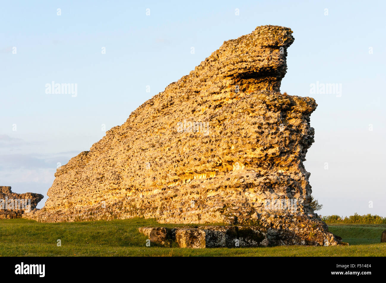 England, Richborough Roman Saxon Shore castle, fort. Ruins of 4th ...