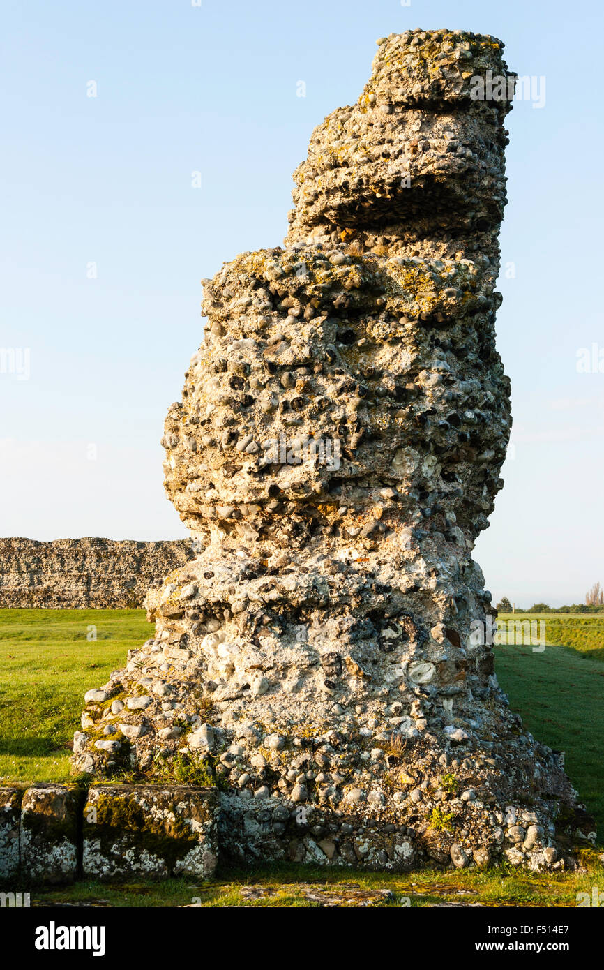 England, Richborough Roman Saxon Shore castle, fort. Ruins of 4th ...