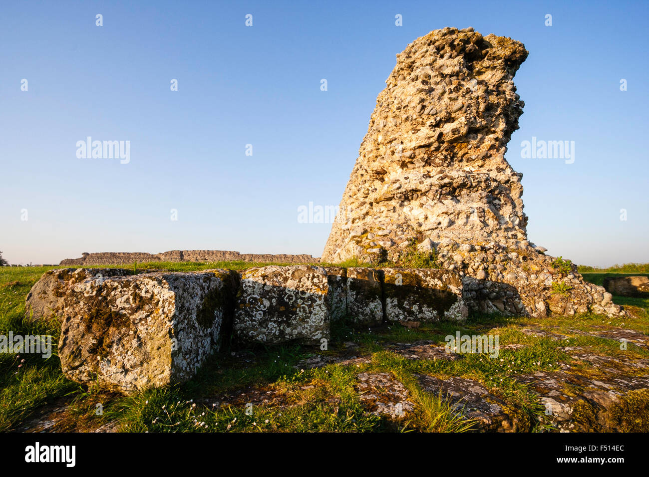 England, Richborough Roman Saxon Shore castle, fort. Ruins of 4th ...