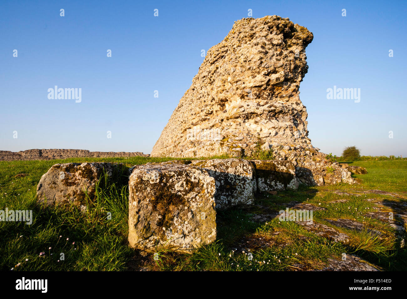 England, Richborough Roman Saxon Shore castle, fort. Ruins of 4th ...