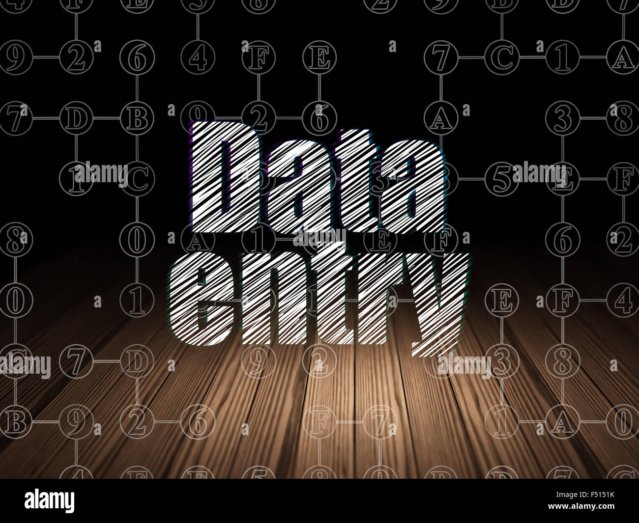 Data concept: Data Entry in grunge dark room Stock Photo - Alamy