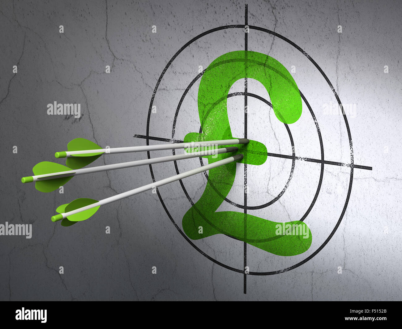 Banking concept: arrows in Pound target on wall background Stock Photo ...