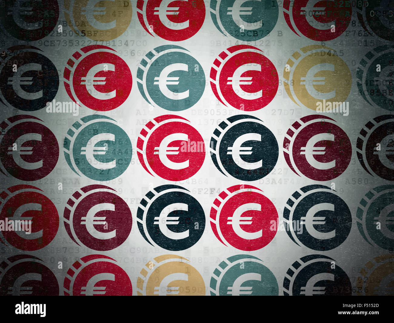 Banking concept: Euro Coin icons on Digital Paper background Stock ...