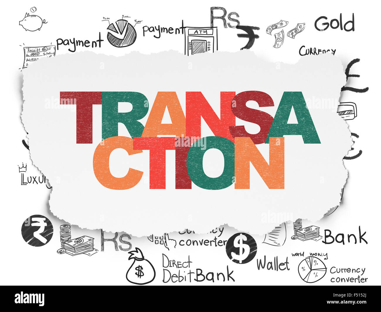 Currency concept: Transaction on Torn Paper background Stock Photo - Alamy