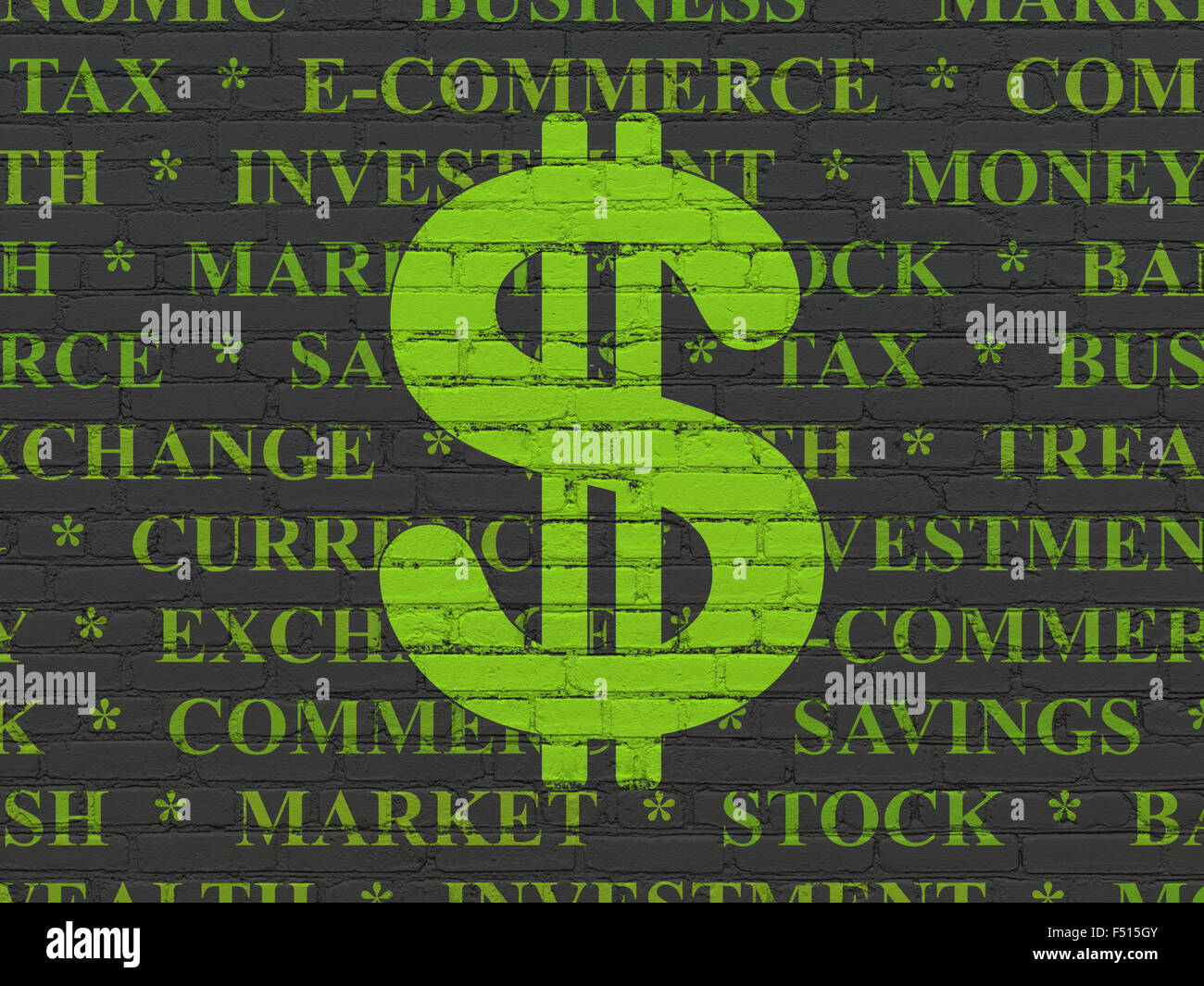 Currency concept: Dollar on wall background Stock Photo - Alamy