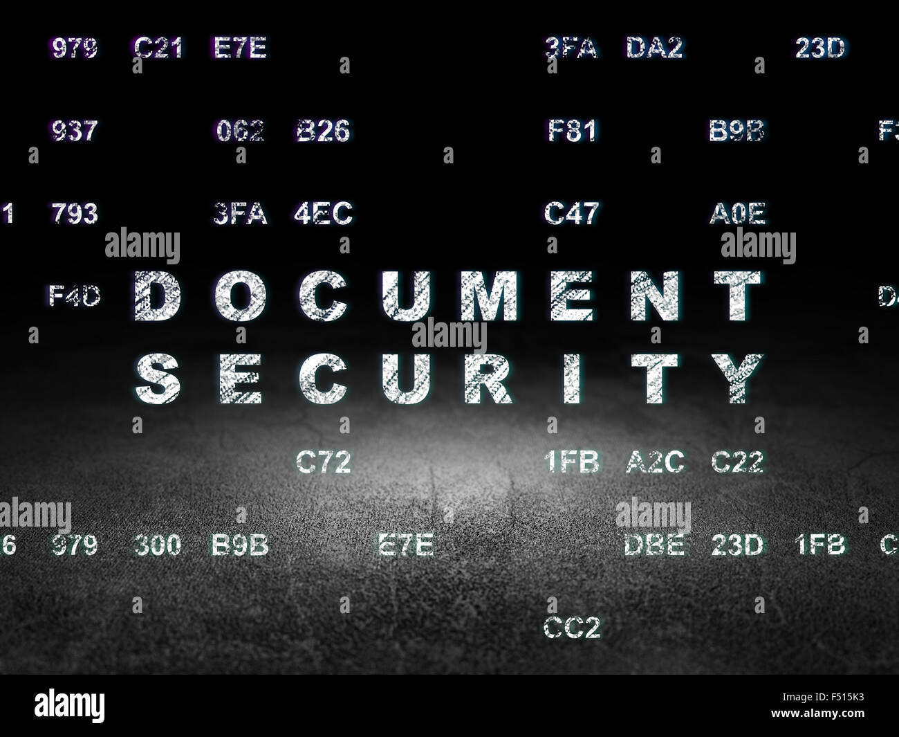 Protection concept: Document Security in grunge dark room Stock Photo ...