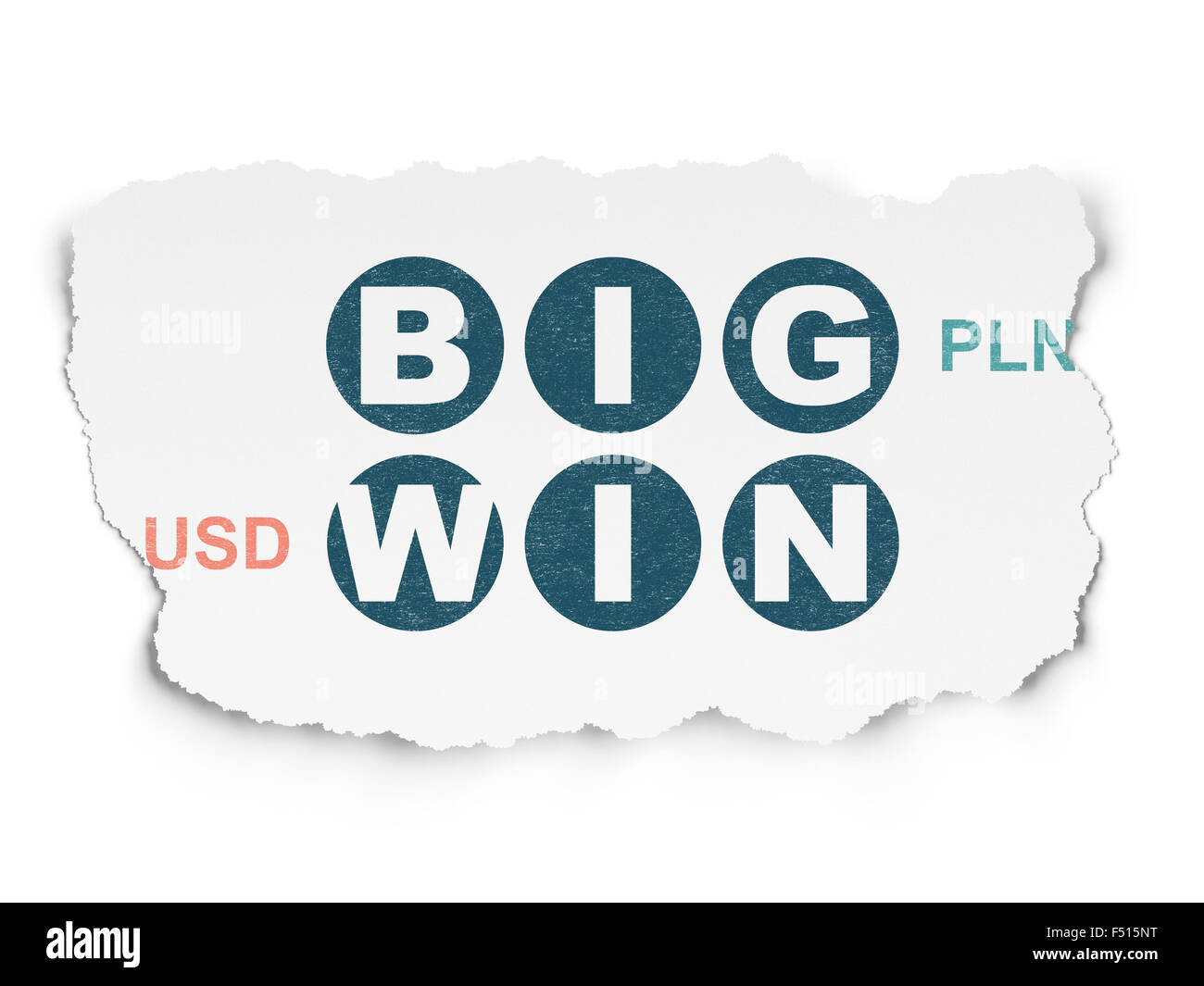 Finance concept: Big Win on Torn Paper background Stock Photo - Alamy