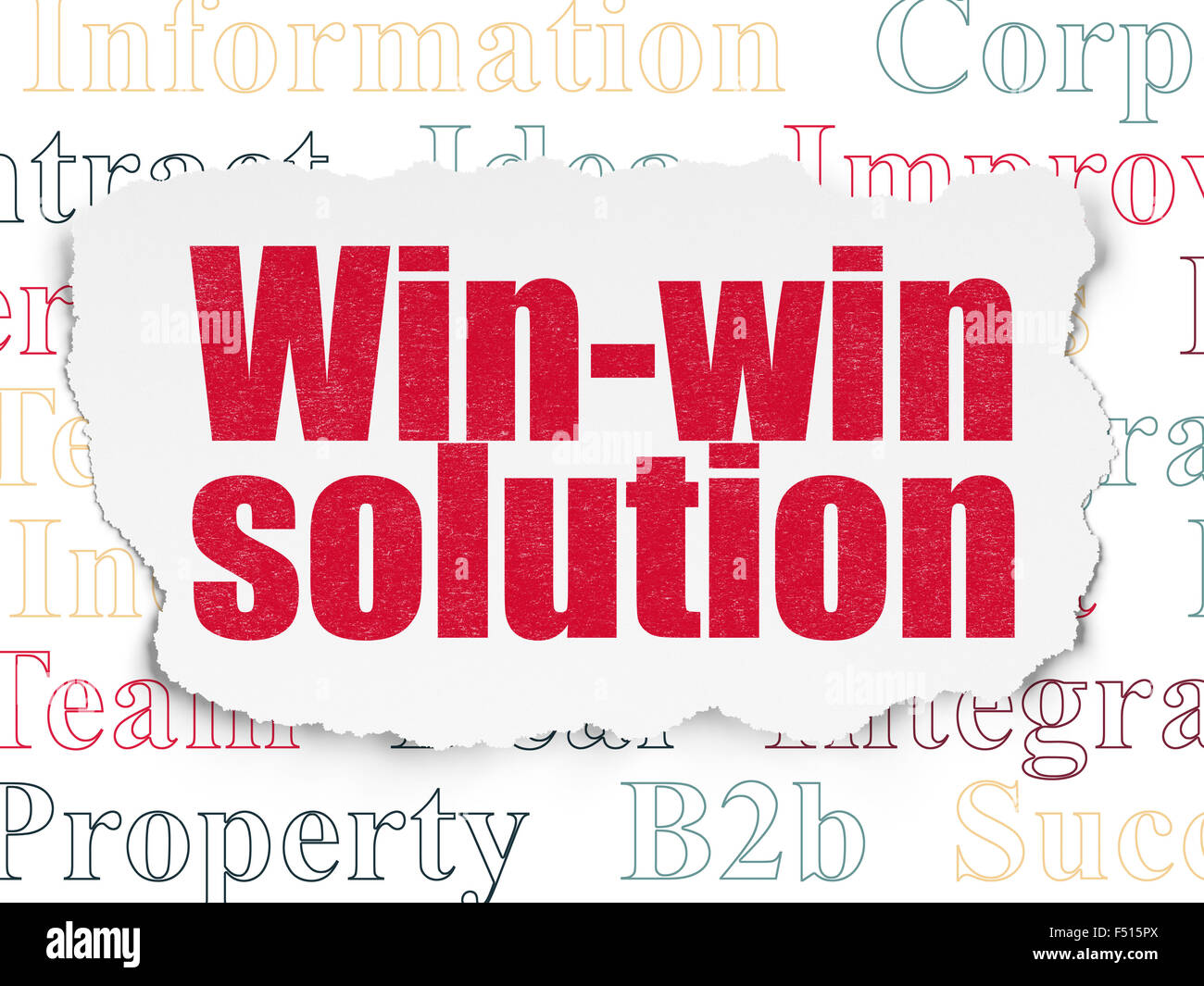 Business concept: Win-win Solution on Torn Paper background Stock Photo ...