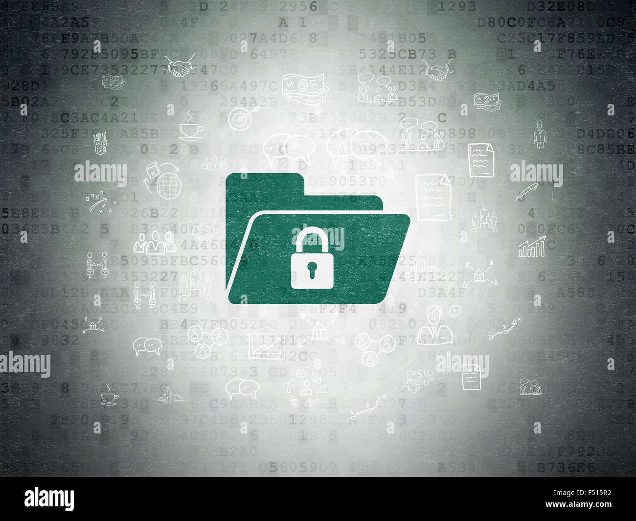 Finance concept: Folder With Lock on Digital Paper background Stock ...