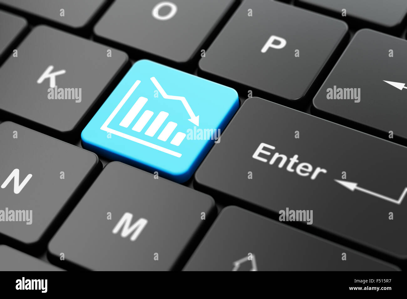 Business concept: Decline Graph on computer keyboard background Stock ...