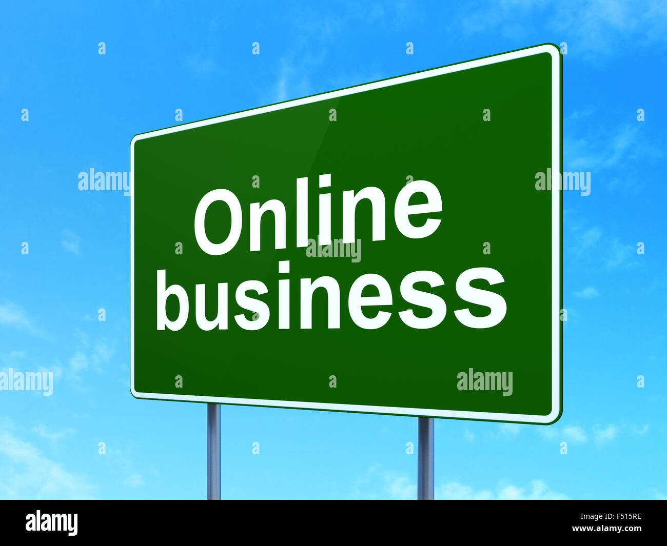 Finance concept: Online Business on road sign background Stock Photo ...