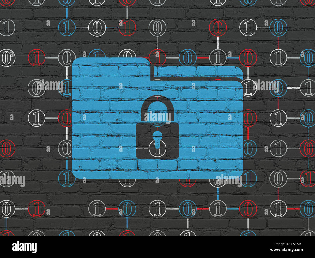 Finance concept: Folder With Lock on wall background Stock Photo - Alamy