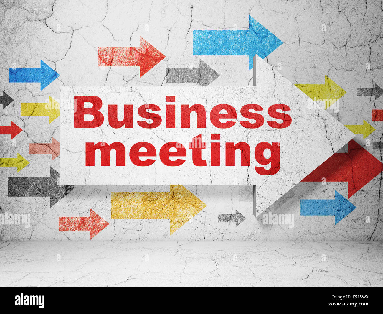 Finance concept: arrow with Business Meeting on grunge wall background ...