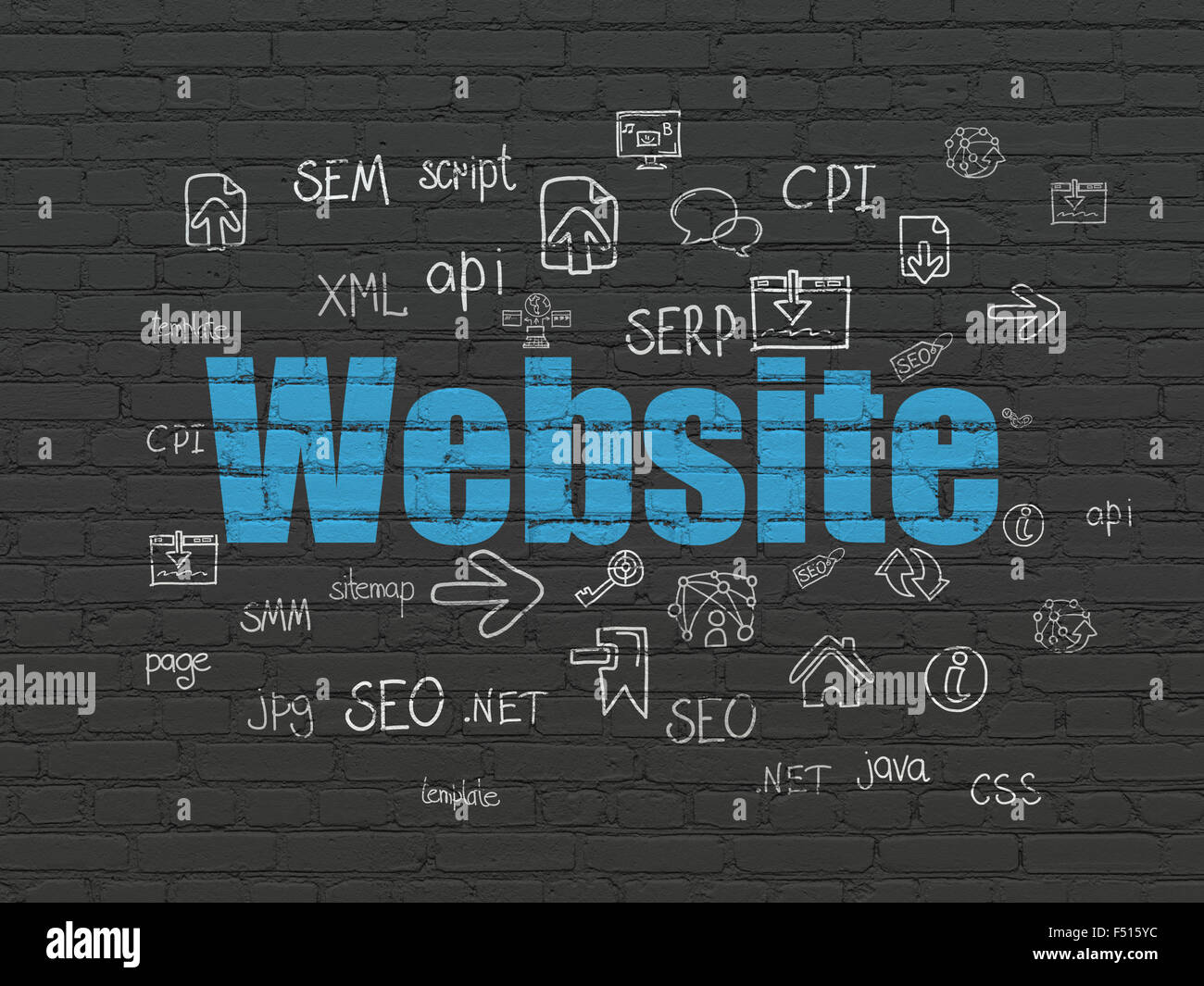 Web design concept: Website on wall background Stock Photo - Alamy