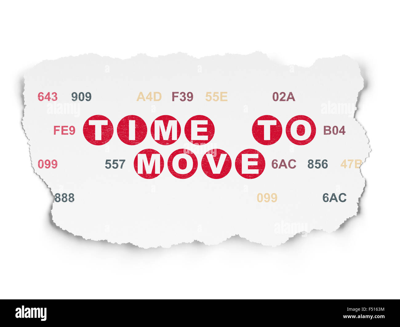 Time concept: Time to Move on Torn Paper background Stock Photo - Alamy