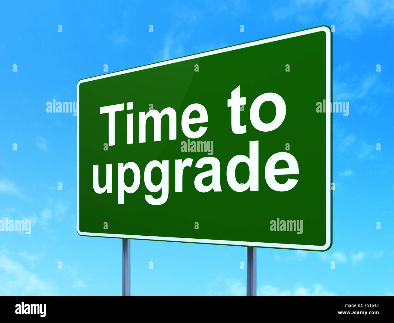 Timeline concept: Time To Upgrade on road sign background Stock Photo ...