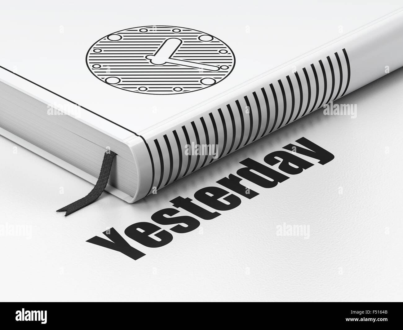 Timeline concept: book Clock, Yesterday on white background Stock Photo ...