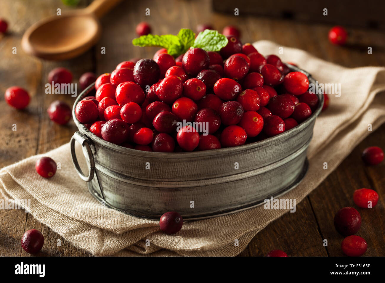 Raw Organic Red Cranberries in a Bowl Stock Photo - Alamy