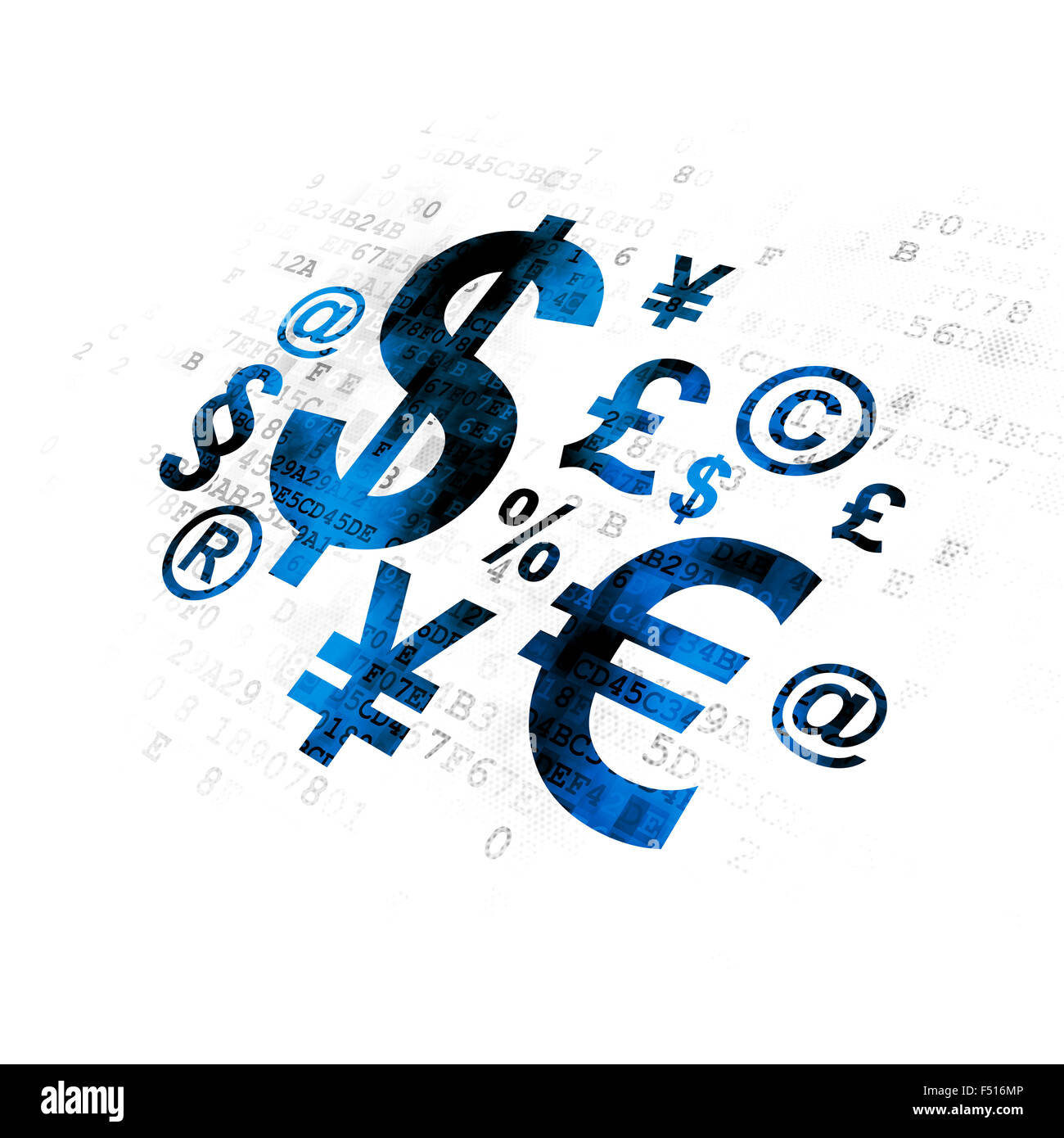 Advertising concept pixelated blue Cut Out Stock Images & Pictures - Alamy