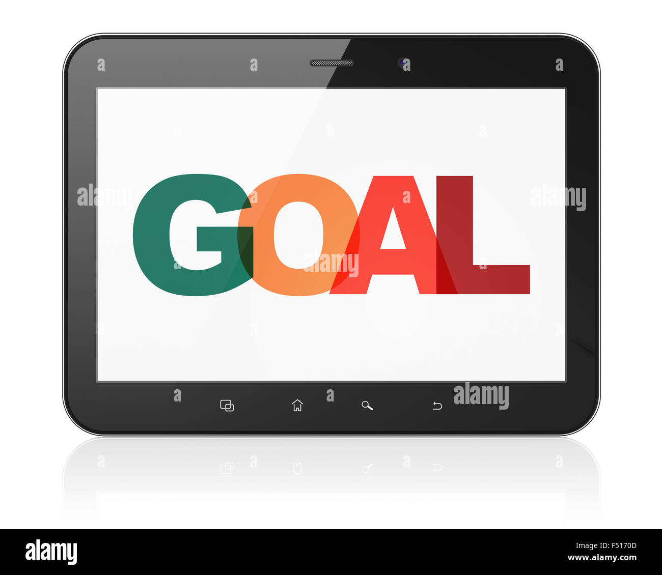 Advertising concept: Tablet Computer with Goal on display Stock Photo ...