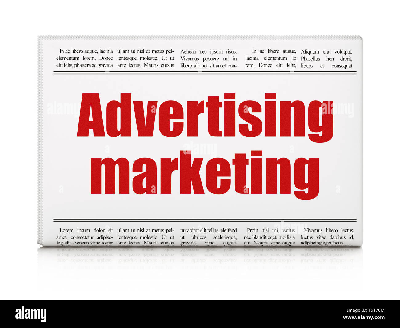 Advertising concept: newspaper headline Advertising Marketing Stock ...